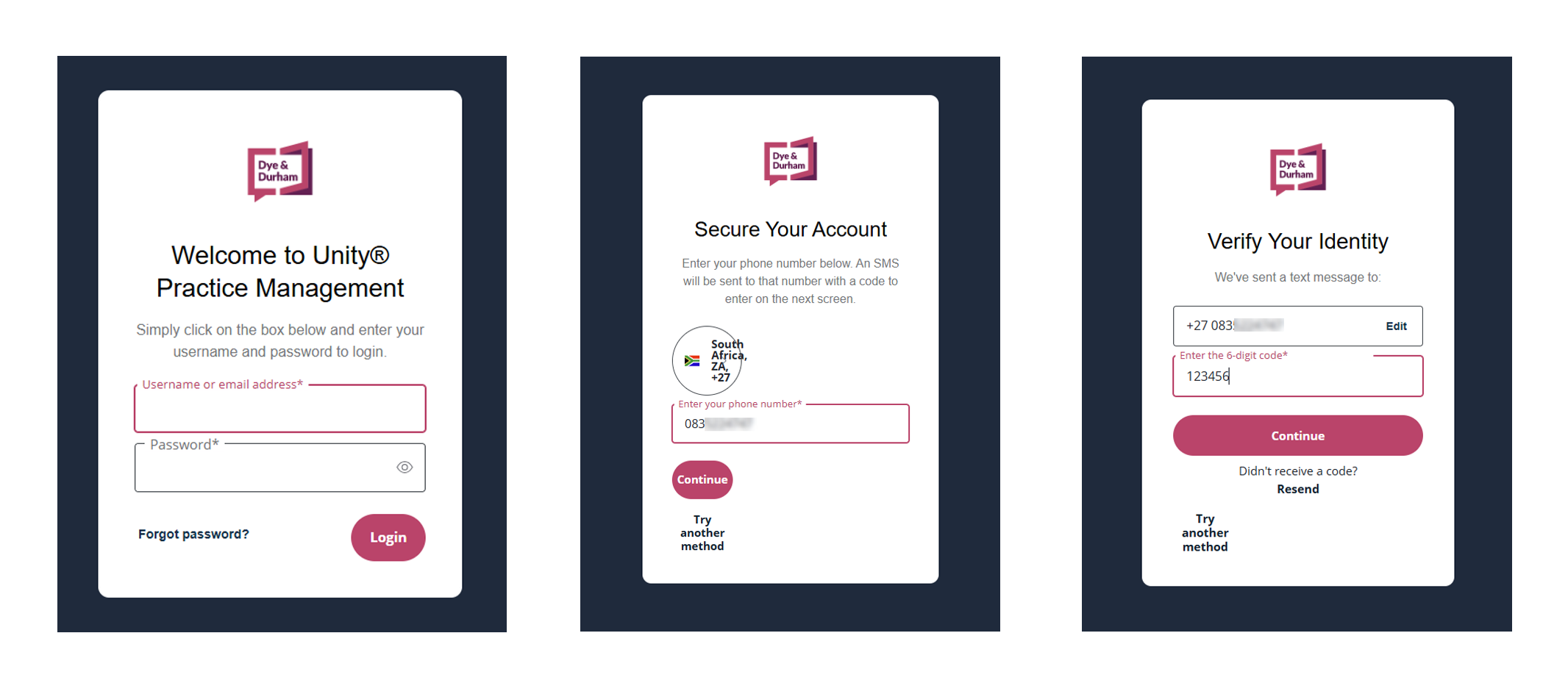 Unity® - Logging in using Multi-Factor Authentication – Dye & Durham UK