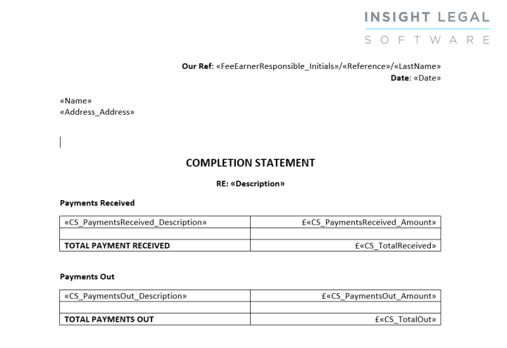 Completion Statement – Dye & Durham UK