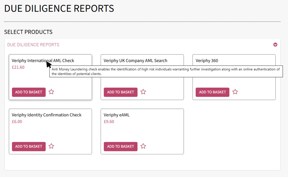 Ordering Veriphy AML checks in Unity® Search – Dye & Durham UK